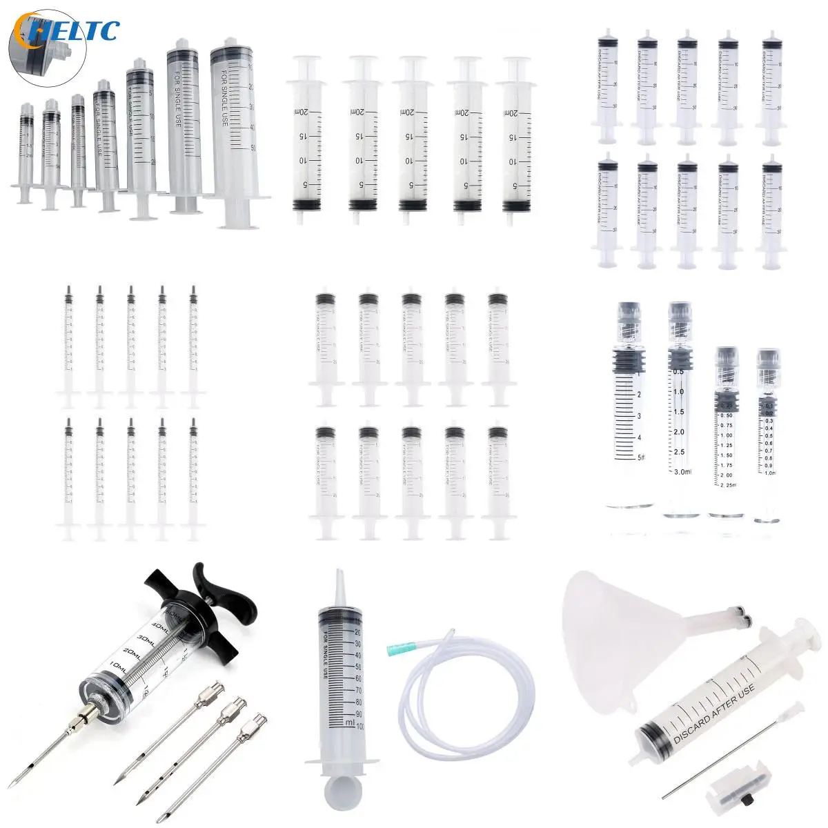 50-100-350-500ML-Plastic-Disposable-Injector-Syringe-For-Refilling ...