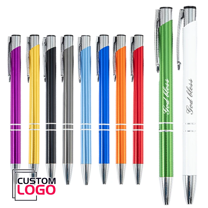10Pcs-Lot-Custom-Logo-Metal-Ballpoint-Pen-Personalized-Creative ...