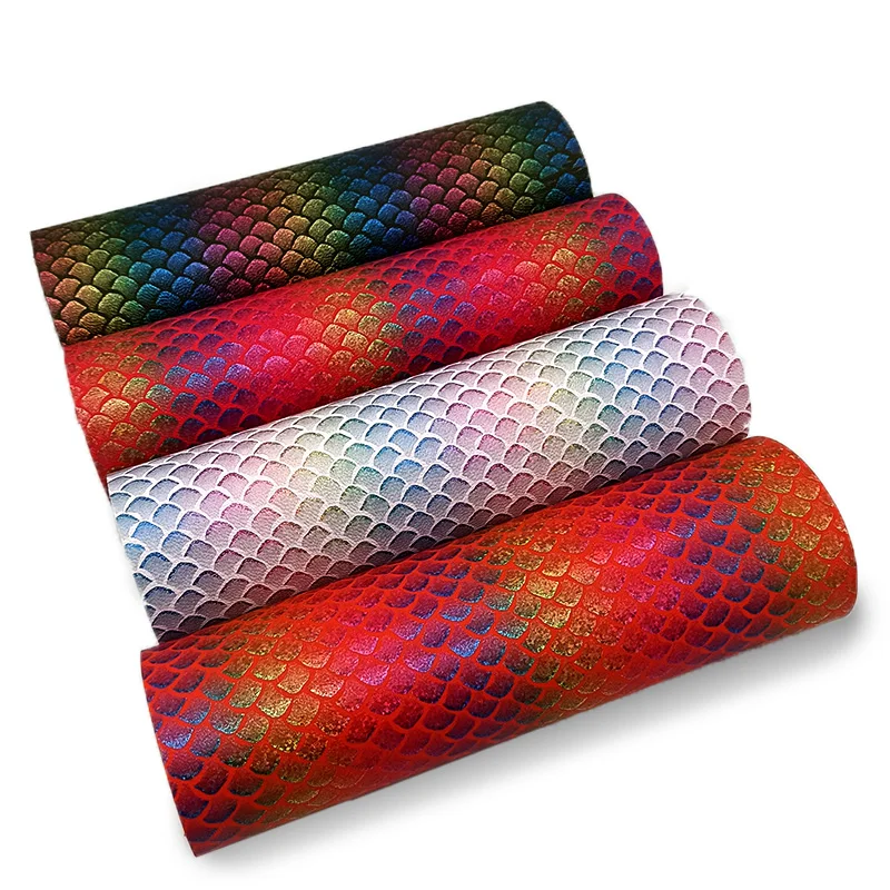 Iridescent-Faux-Leather-Mermaid-Scales-PU-Synthetic-Leather-Fabric-for ...