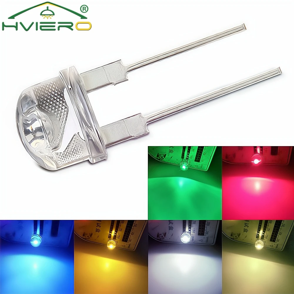 50Pcs-8mm-Lamp-Bead-LED-Super-Bright-Diode-Led-Power-Bulb-White-Red ...