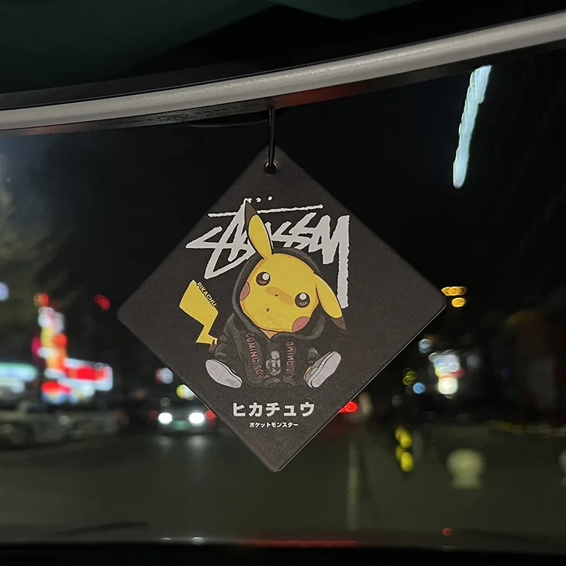 Hot-Pokemon-Car-Perfume-Pendant-Kawaii-Pikachu-Figure-Car-Light ...