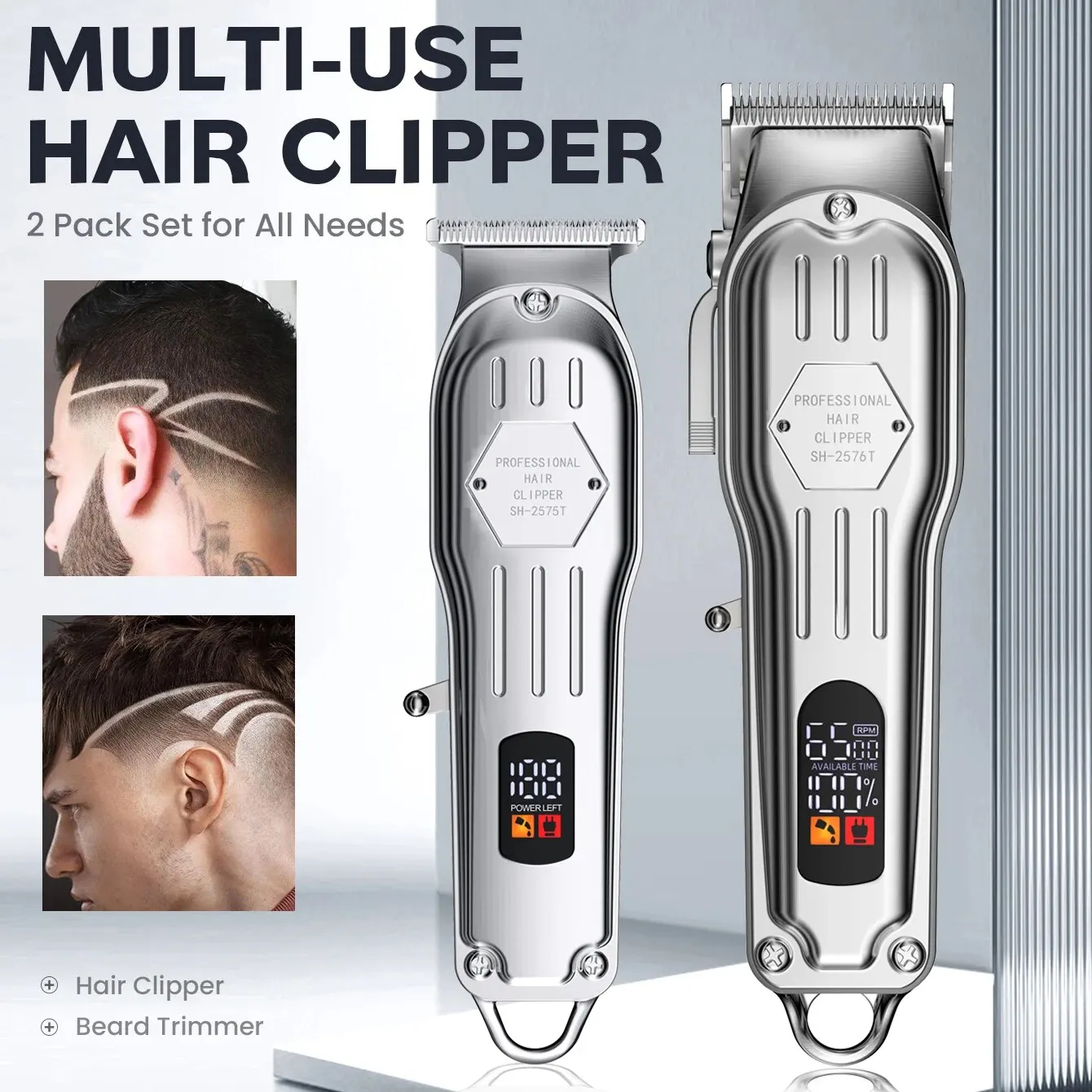 Full-Metal-Kit-Profissional-Barbeiro-Cabelo-Clipper-para-Homens ...