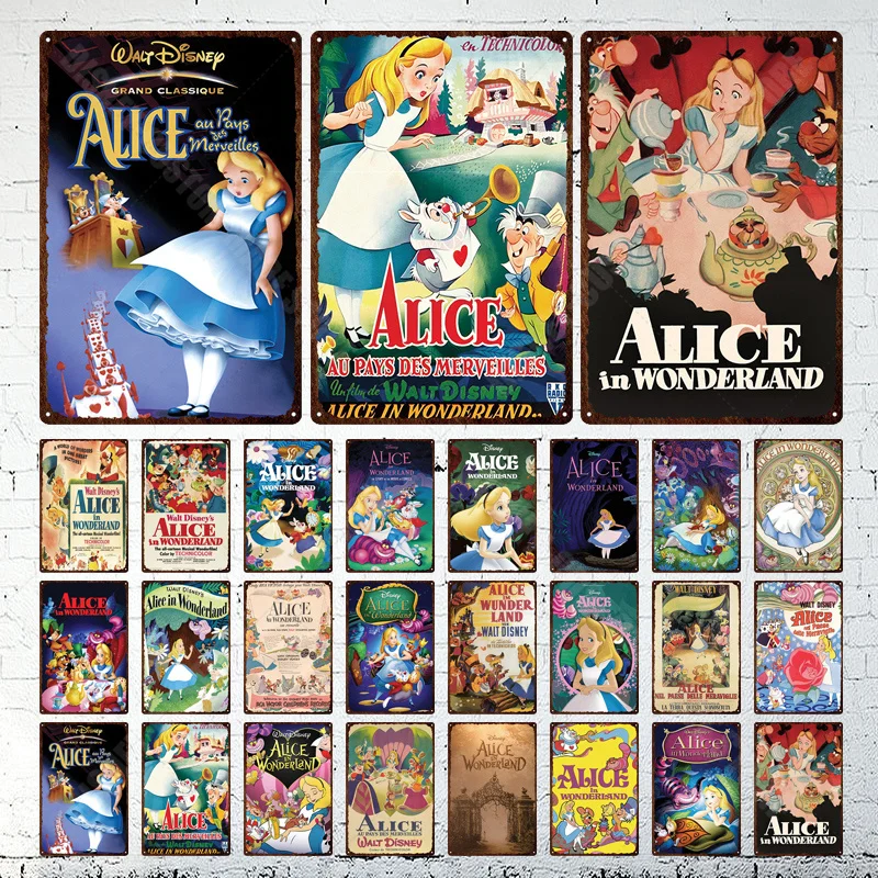 Alice Metal Poster Wonderland | Alice Wonderland Metal Sign | Metal ...