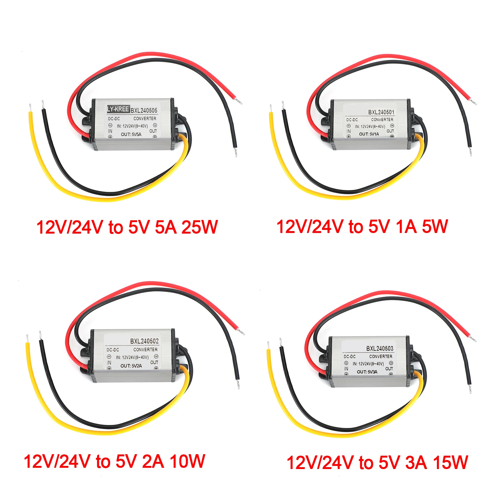 Areyourshop 12V 24V Ke 5V 1 2 3 5A Konverter Tahan Air Modul Step Down