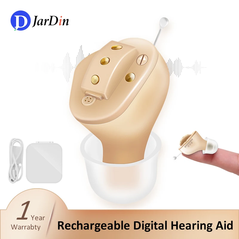 Hearing Aids Rechargeable CIC Invisible Sound Amplifier For Elderly ...