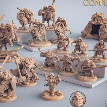 Unpainted Resin Model Miniatures Snow Dwarf Warrior Ranger Ram Knight dnd Board Game Wargames ...