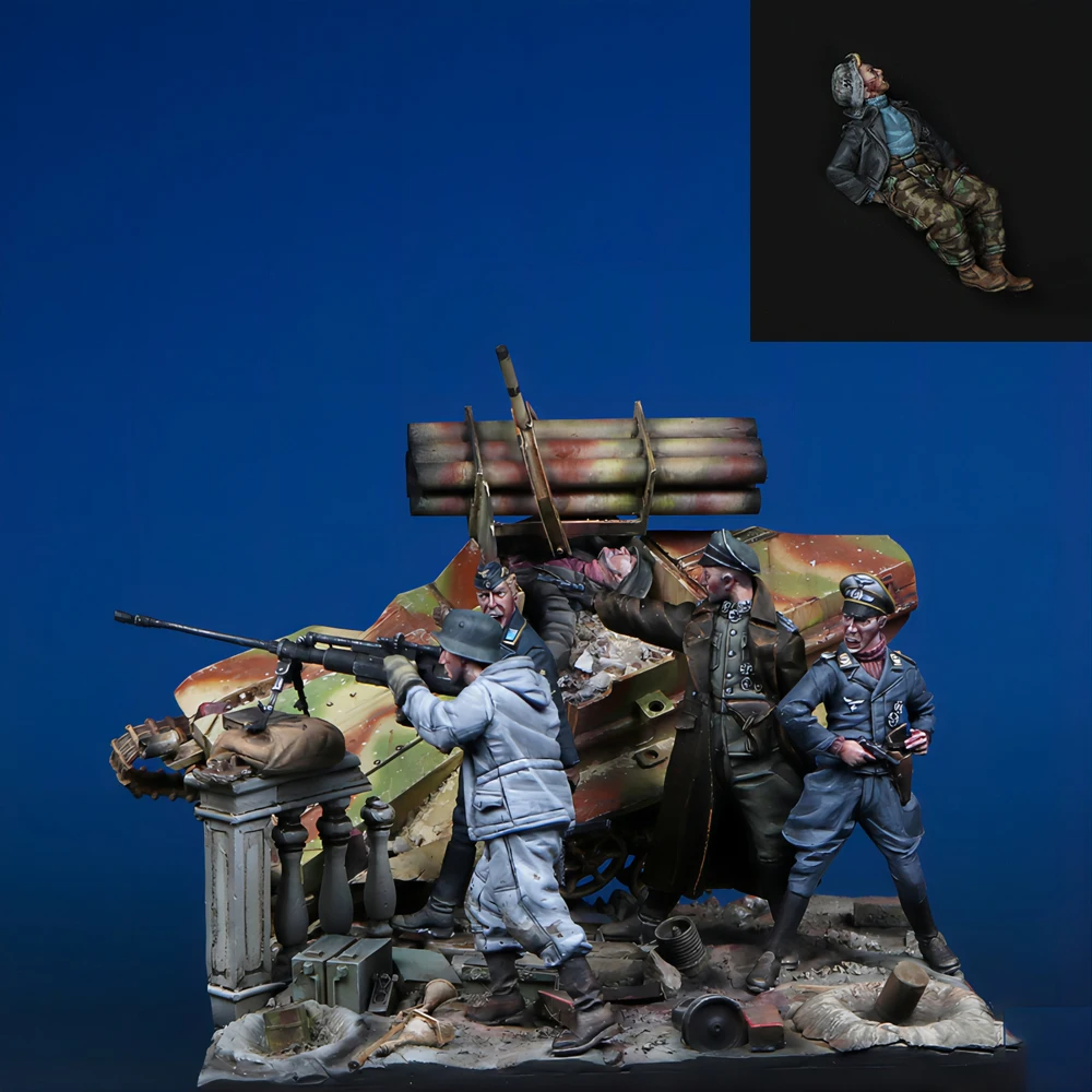 1/35 Resin Model Figure Kits GK , Six People，Including Scene，Military ...
