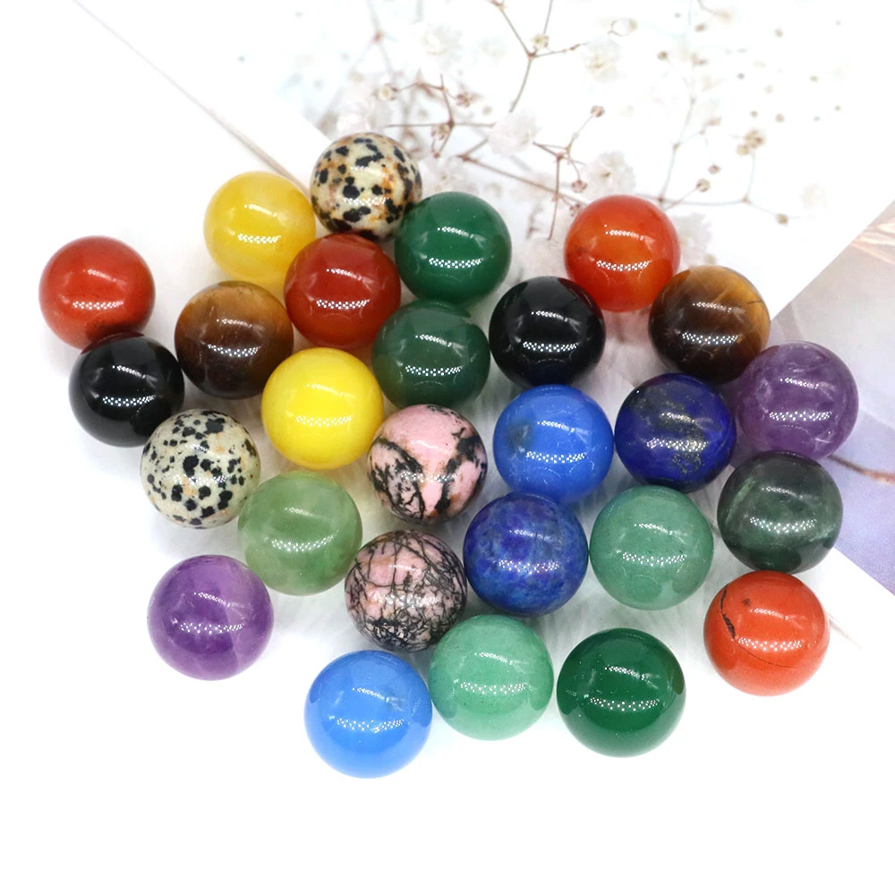 16mm Mini Crystal Ball Natural Stone Sphere Home Decor Pocket Gemstone ...