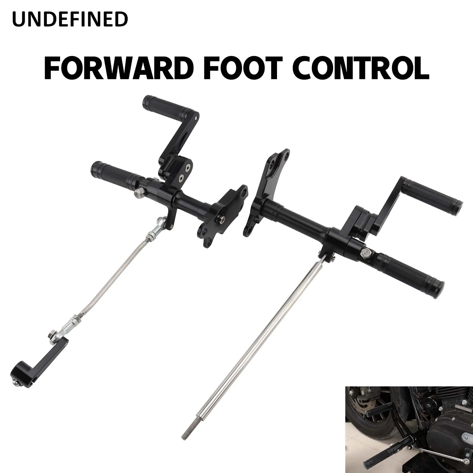 Motorcycle-Chrome-Forward-Controls-Complete-Kit-Pegs-Levers-Linkages ...