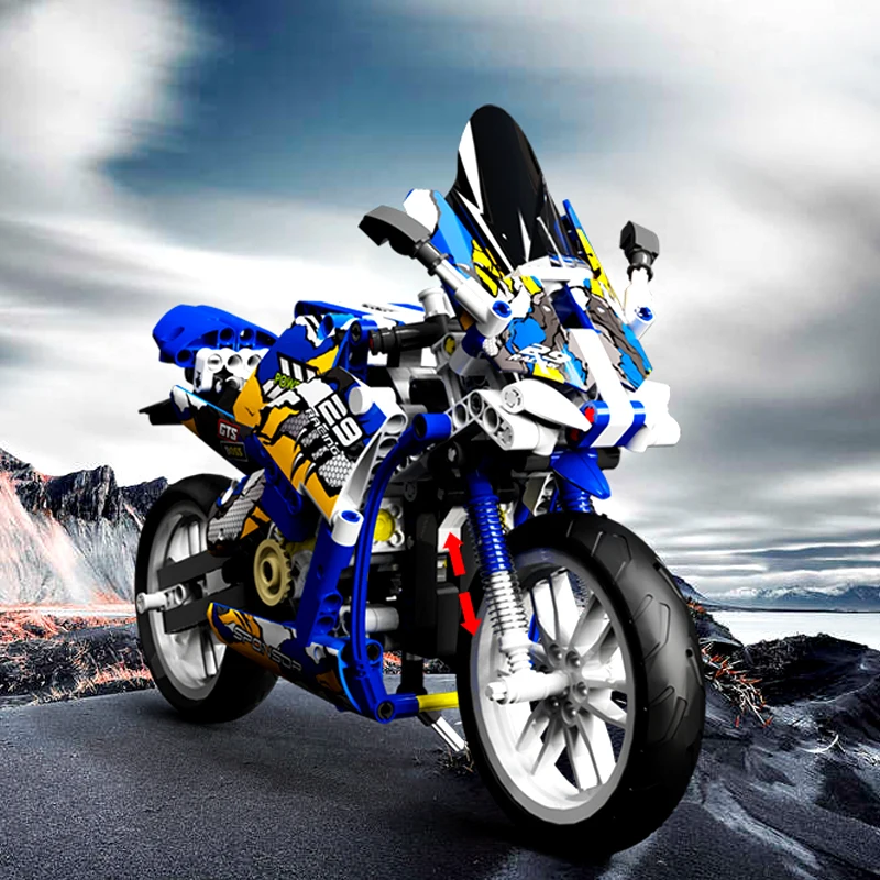 MOC High-Tech Building Blocks Motorcycle Sets Model Bricks Sets City ...