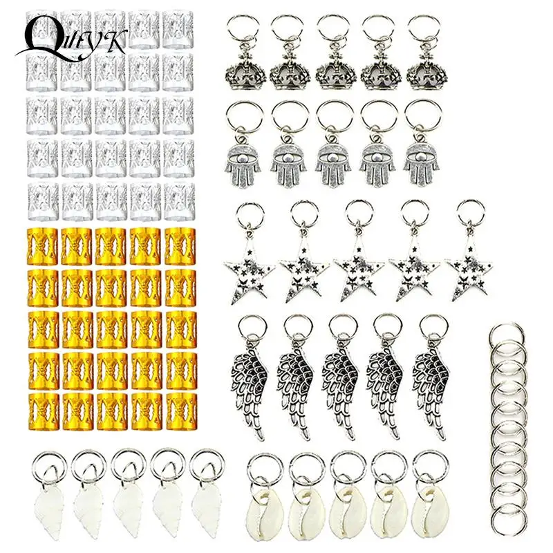 10-180Pcs-Hair-Braid-Dread-Dreadlock-Beads-Charms-African-Braids-Cuffs ...