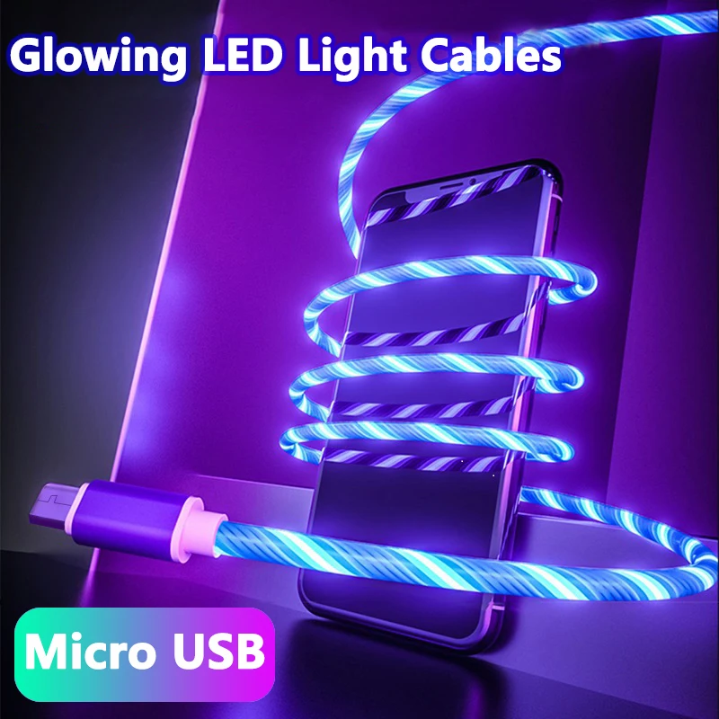 Glowing-LED-Light-Charger-Cable-Micro-USB-Phone-Fast-Charging-cable ...