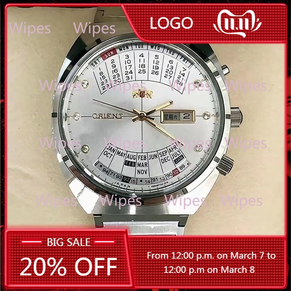 Fully-automatic-mechanical-watch-46941-movement-sports-double-calendar ...