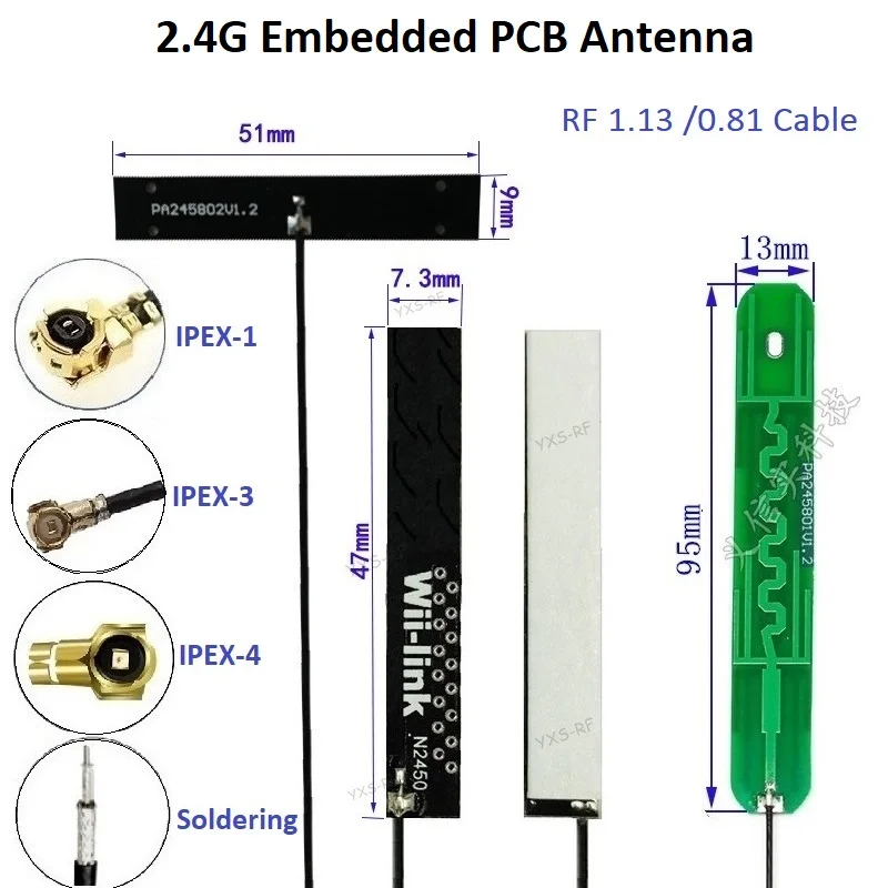 2.4G WiFi Antenna Embedded PCB Antenna Adhesive Mount Built-in Antenna ...