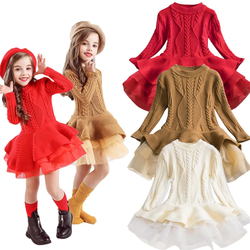 3-8Yrs-Girls-Winter-Dress-Knitted-Long-Sleeve-Kids-Dress-For-Girl-2024 ...