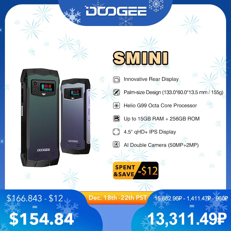World-Premiere-DOOGEE-Smini-Rugged-Phone-4-5-qHD-Display-8GB-256GB ...