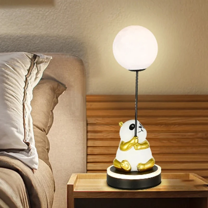 Criativo-Panda-Toque-Candeeiro-De-Mesa-Dimmable-Arte-Escultura-Resina ...