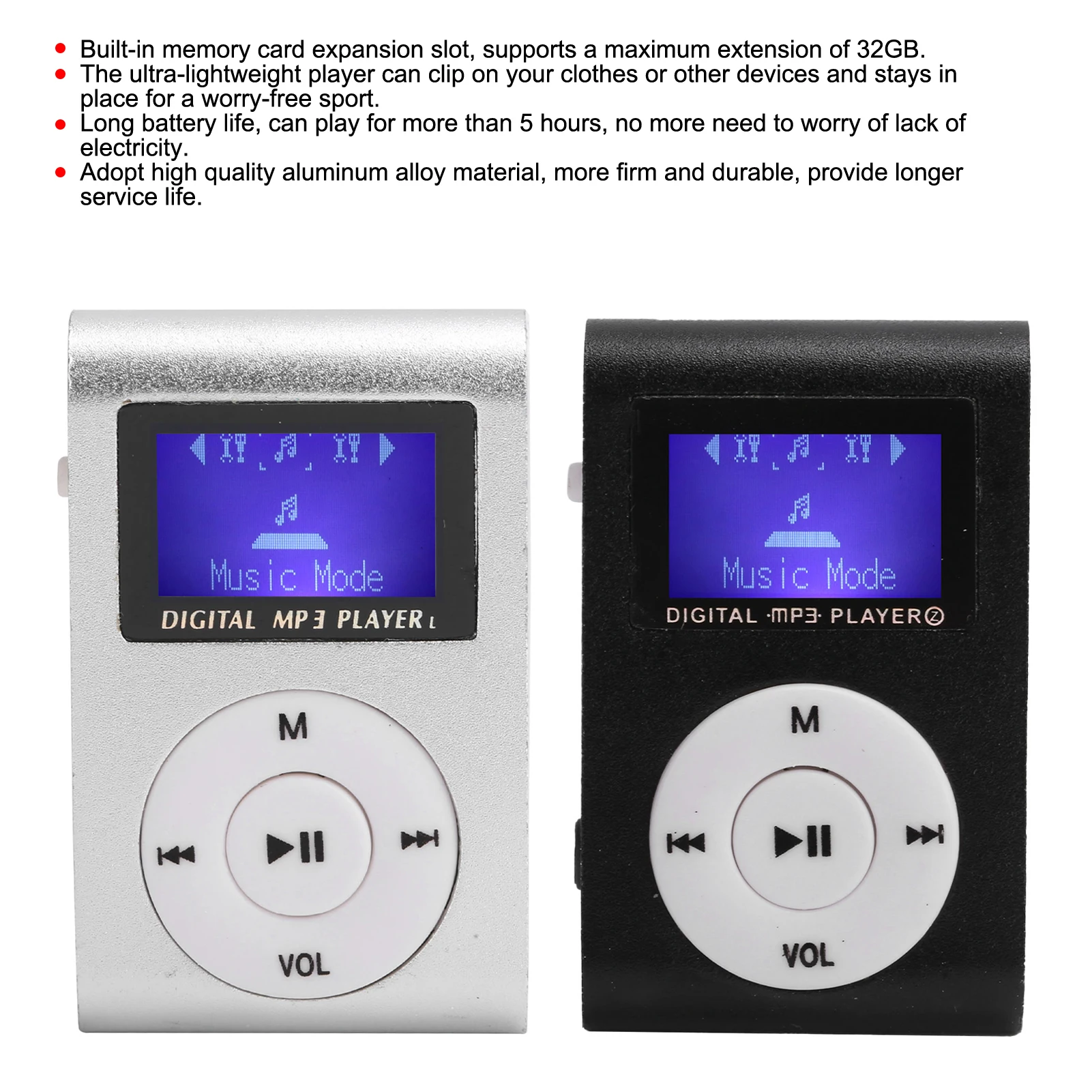 Back Clip MP3 Portable Music Player Sports MP3 Portable Mini MP3 Music ...