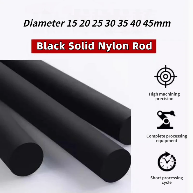 1Pcs-Black-Nylon-Rod-Plastic-Rod-Round-Rod-Tough-Rod-Solid-Diameter-15 ...