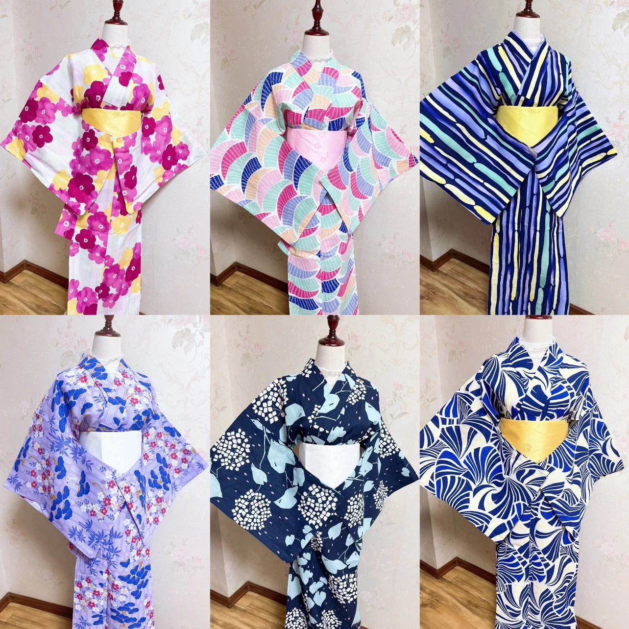 Japanese-Kimono-Yukata-Female-Traditional-Formal-Wear-Style-Cotton ...