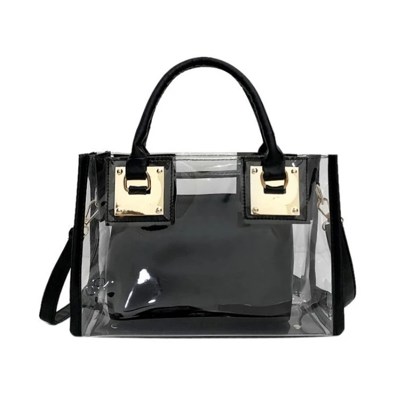 New-Women-Transparent-Handbag-PVC-Clear-Bag-Portable-Clutch-Purses ...