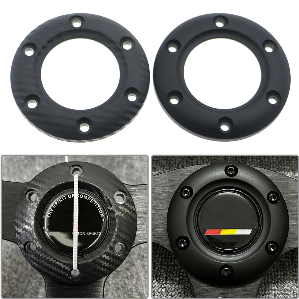 Car Racing Sport Steering Wheel Horn Button Cover Carbon Fiber Look ...