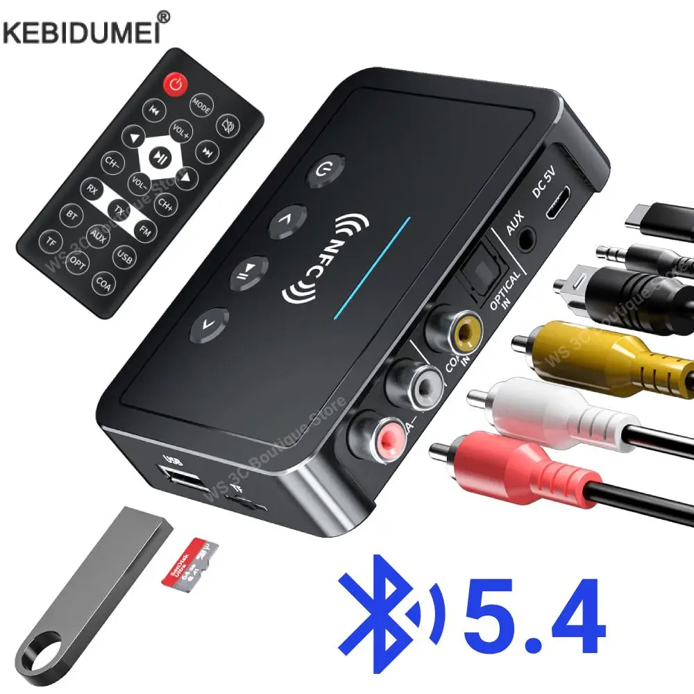 NFC Bluetooth 5.4 Receiver Transmitter FM Stereo AUX 3.5MM Optical ...