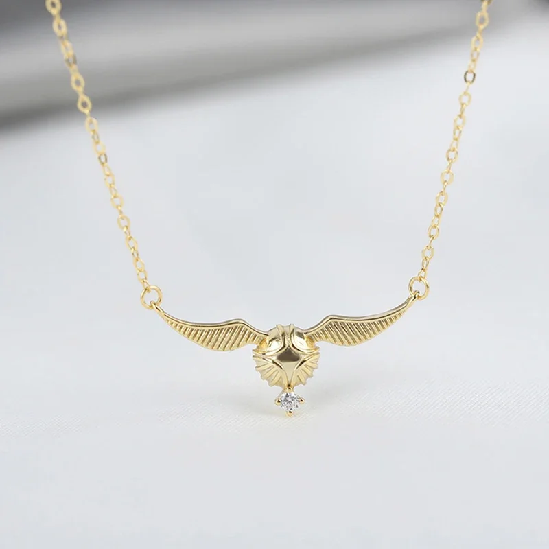 Collar-de-Harry-Snitch-para-ni-as-colgante-de-alas-doradas-m-gicas-dise ...