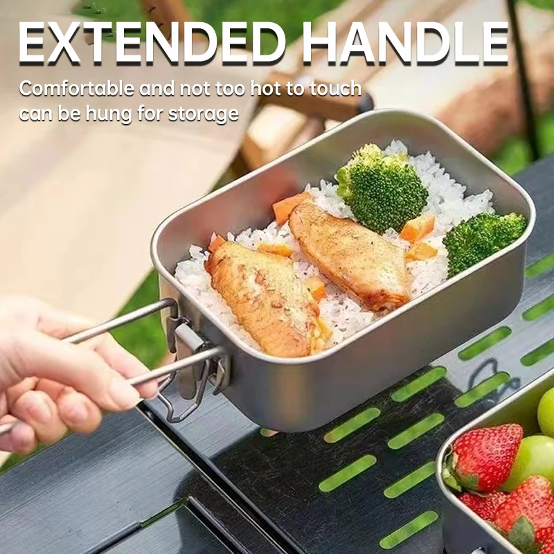 1/3PCS Pure Titanium Outdoor Camping Lightweight Meal Box 800ml, High ...