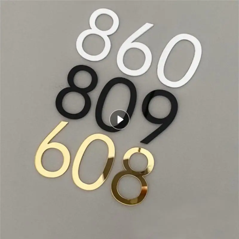 Self-Adhesive-3D-Number-Stickers-0-9-Number-Sticker-Metal-Building ...