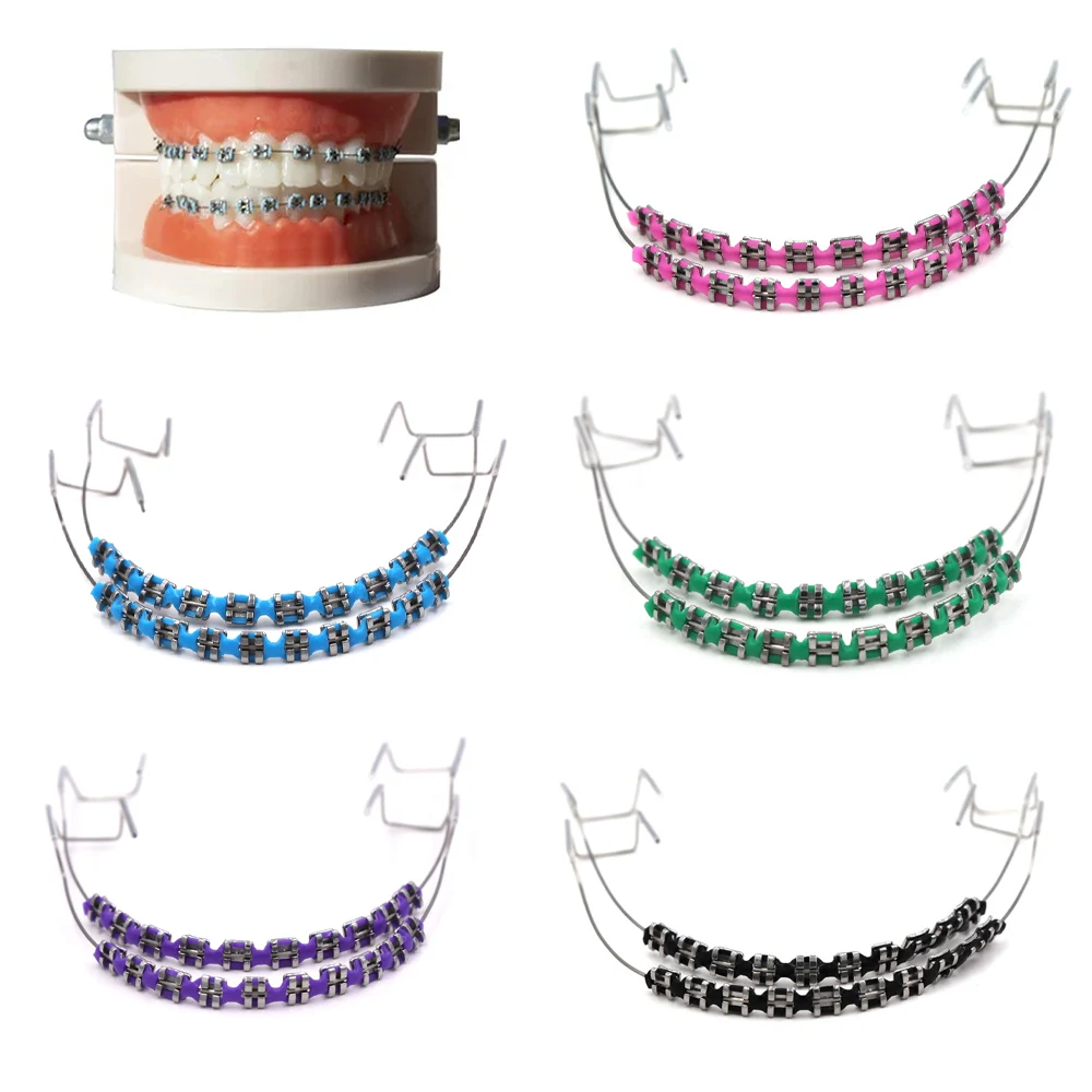 2 Pcs Trendy Braces Jewelry Set | Colorful Dental Braces Sparkle Chains ...