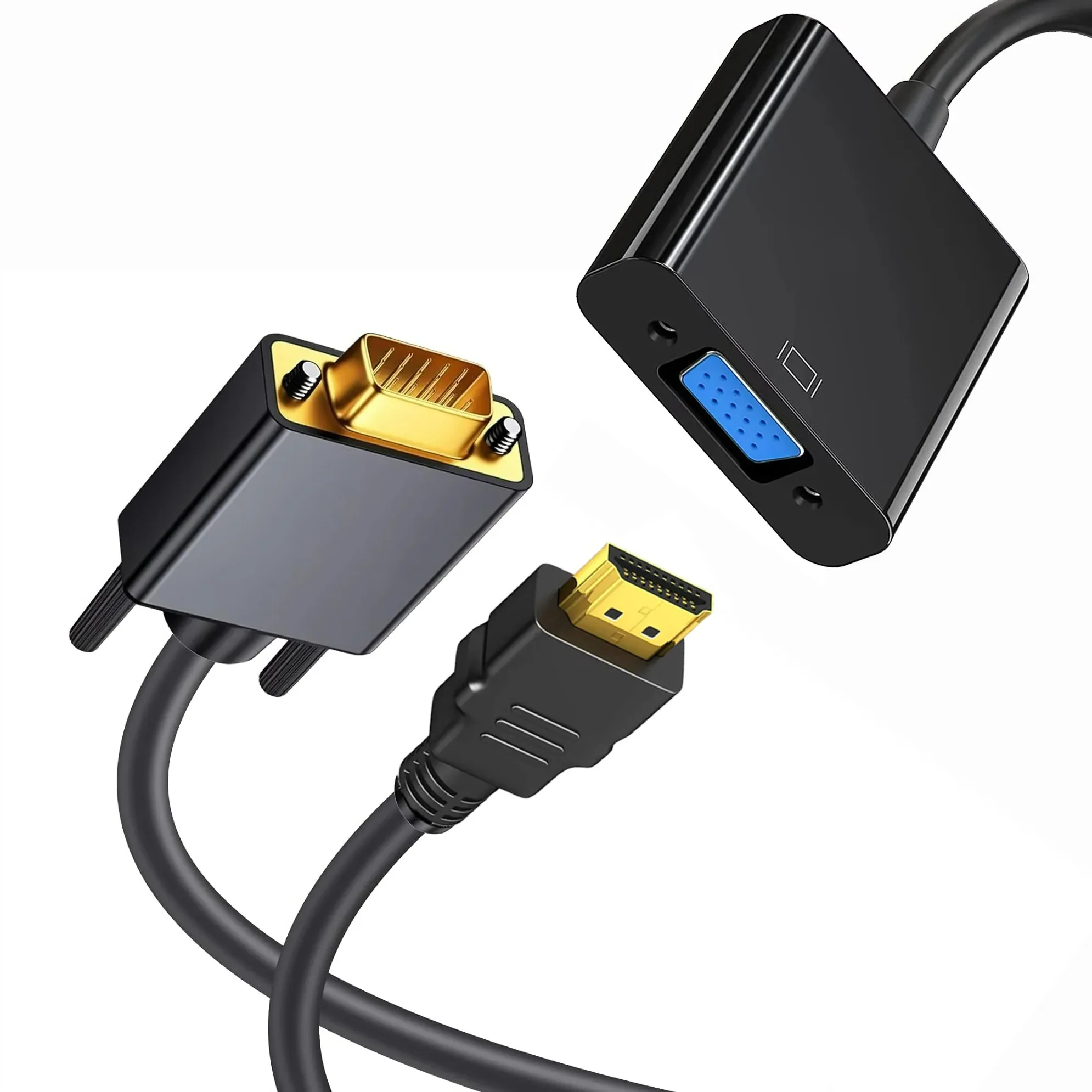 1080P HDMI-Compatible to VGA Unidirectional Adapter Cable Plug & Play ...