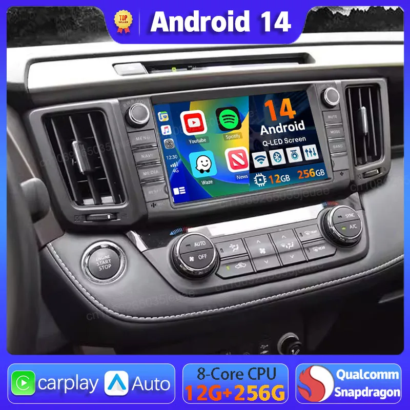 Android-14-Car-Radio-For-Toyota-RAV4-Rav-4-2013-2014-2015-2019-Carplay ...