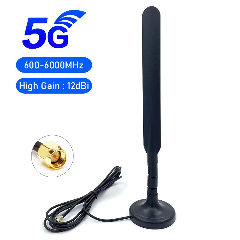 GSM-4G-5G-Antenna-Magnetic-Base-600-6000MHz-12dBi-High-Gain-Omni-Wifi ...