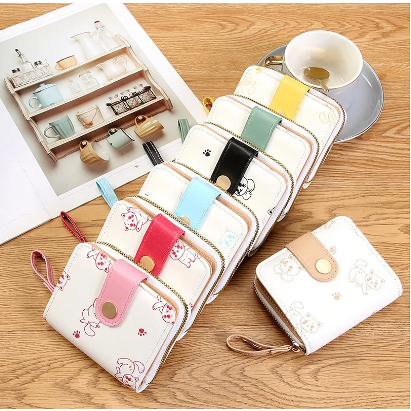 Japanese-Cute-Kitten-Ladies-Short-Wallets-Student-Card-Holder-Bag-with ...