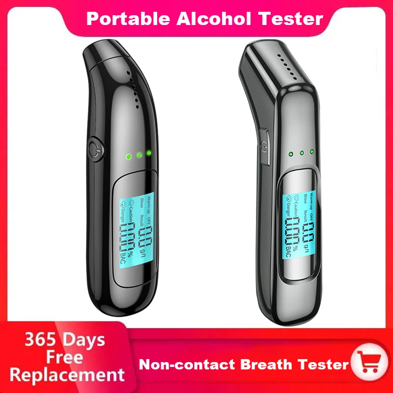 Portable Alcohol Tester LCD Display Alcohol Detector Breath ...