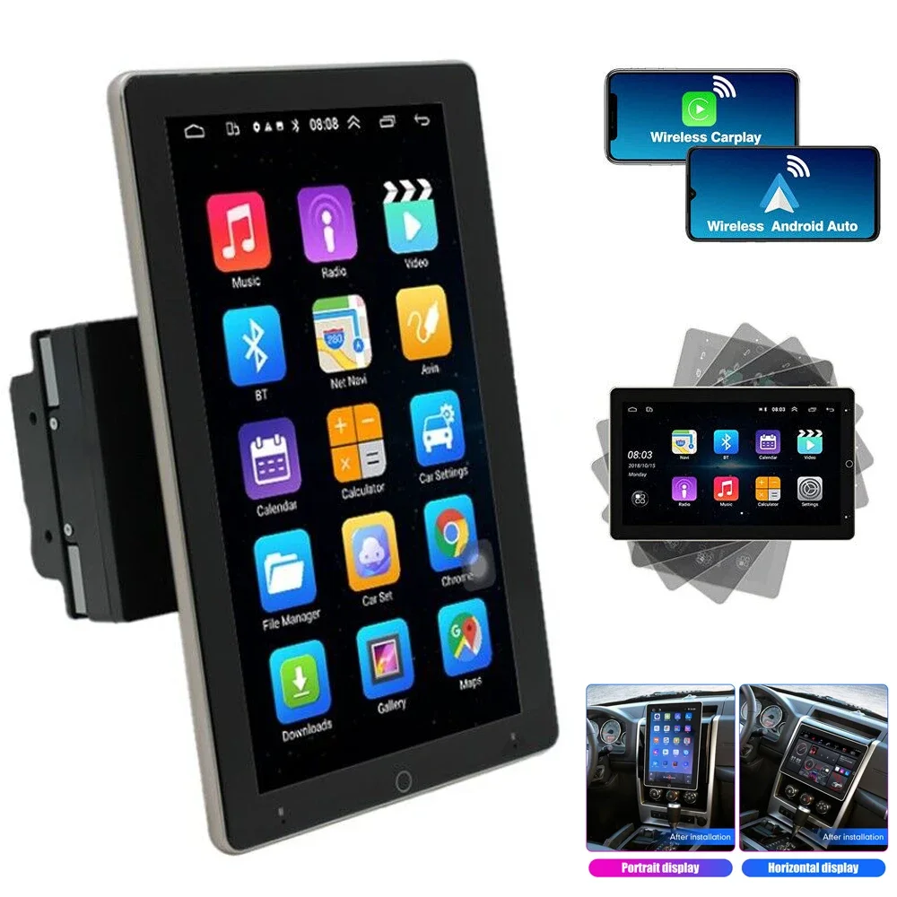 6G-128G-Electric-rotation-2-DIN-10-1-Tesla-Screen-Android-13-Car-Radio ...