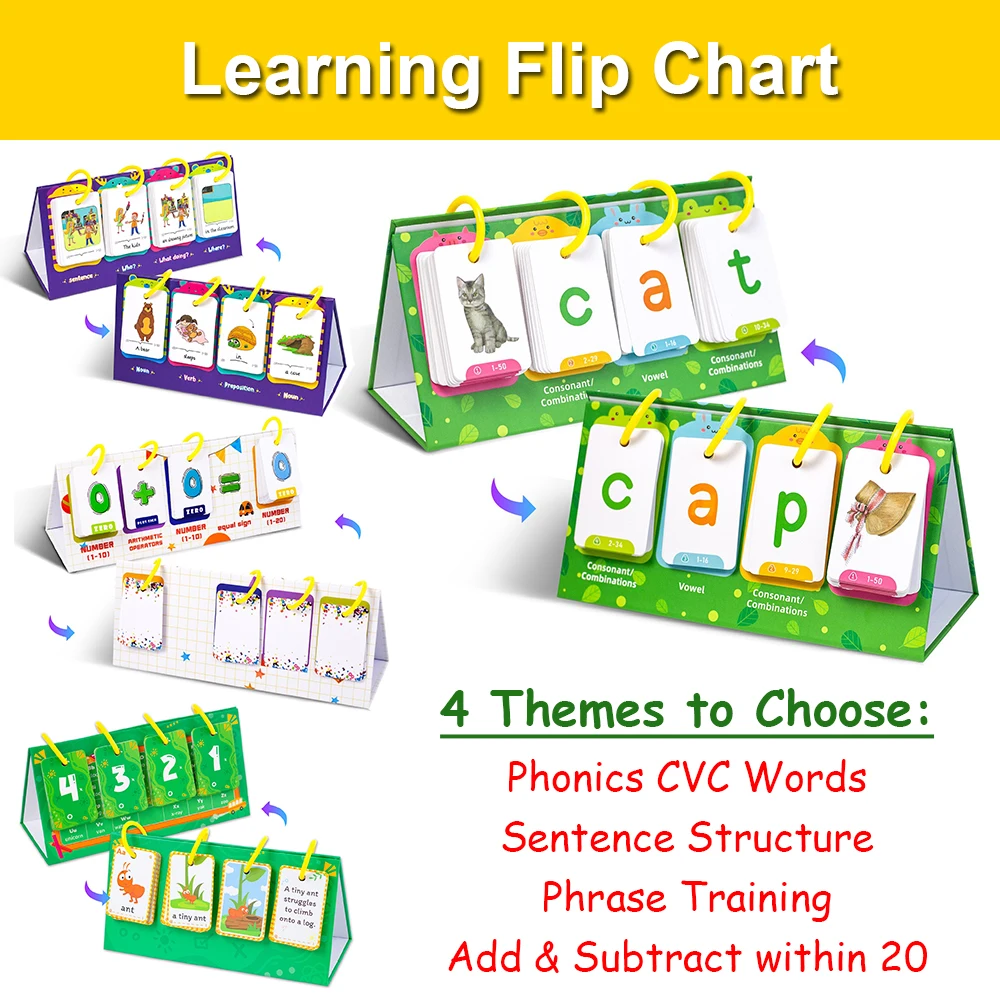 Montessori-Kids-English-Learning-Flip-Chart-Kindergarten-Activity ...