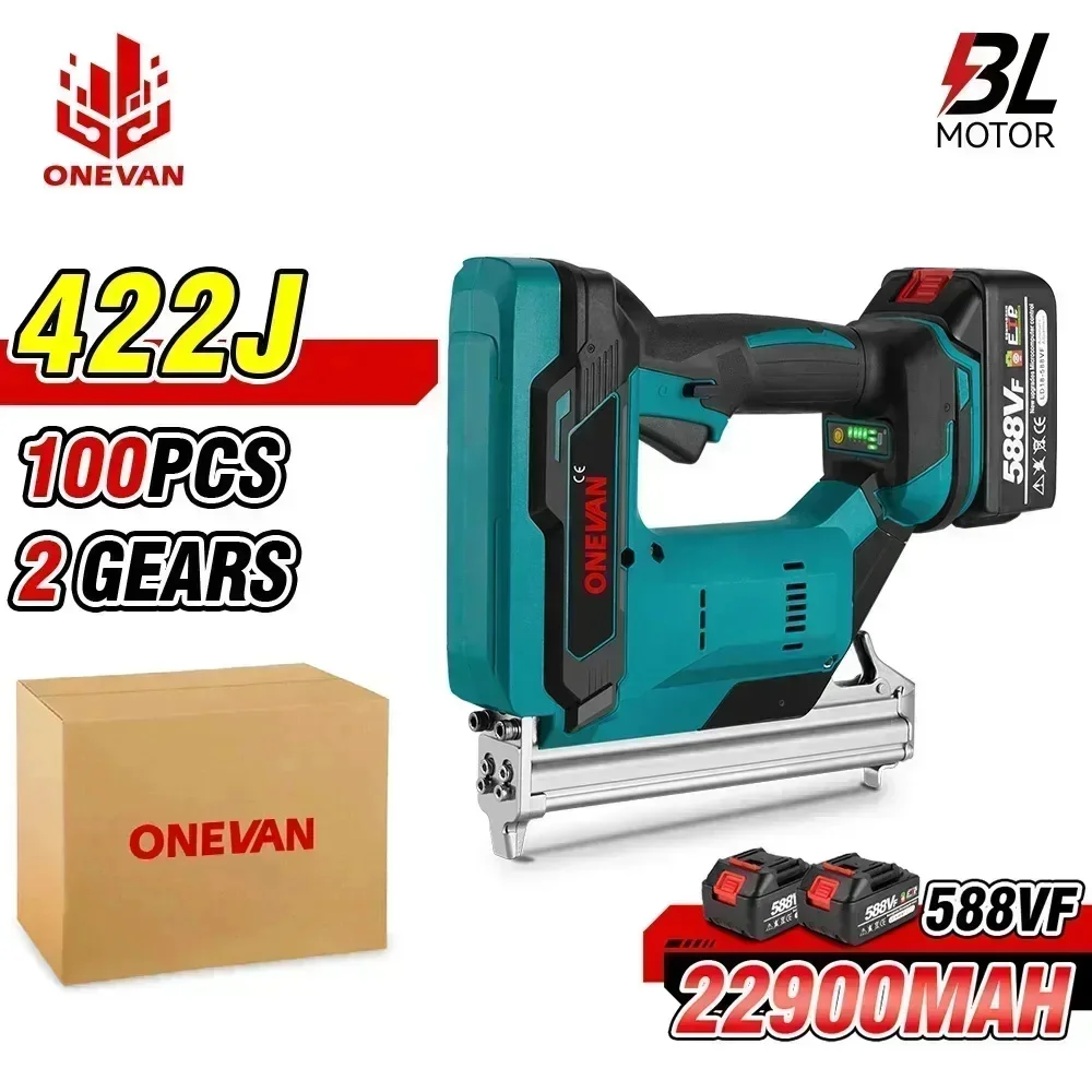 ONEVAN-2Gears-422J-Brushless-Cordless-Electric-Nailer-Stapler-Furniture ...