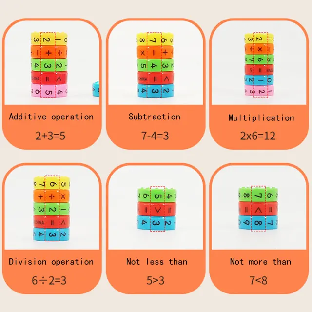 Children Mathematics Numbers Magic Cube Toy Montessori Puzzle Game Kids ...