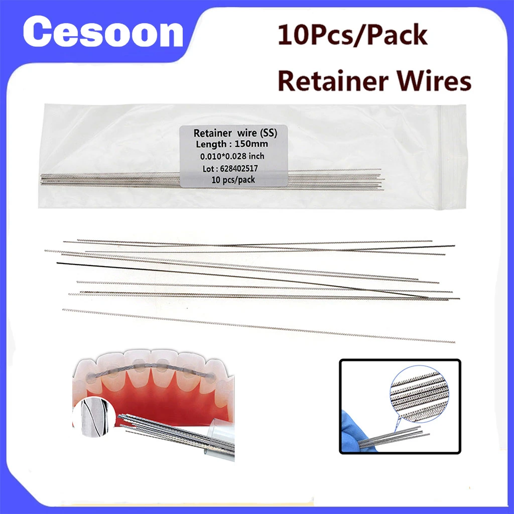 Cesoon 10pcs/pack Dental Orthodontic Stainless Steel Lingual Retainer ...