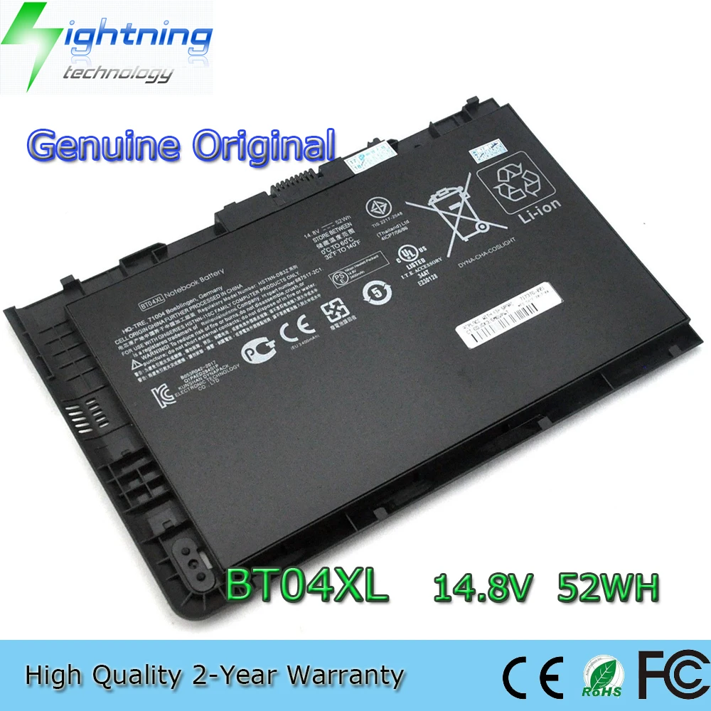 New Genuine Original BT04XL 14.8V 52Wh Laptop Battery for HP EliteBook ...