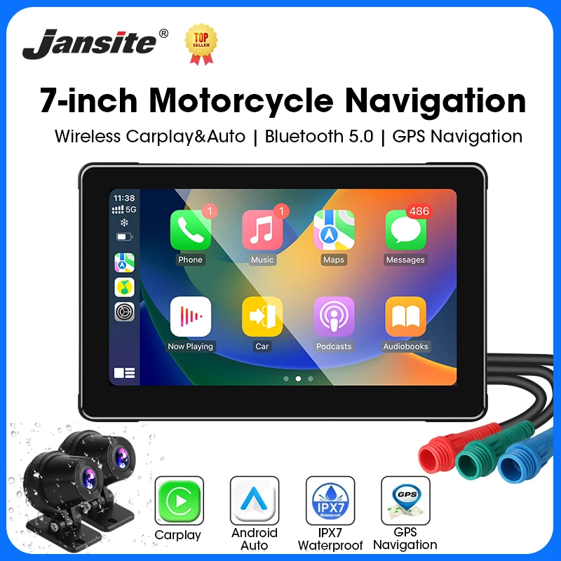 7-Motorcycle-GPS-Navigation-IPX7-Waterproof-Wireless-Carplay-Android ...