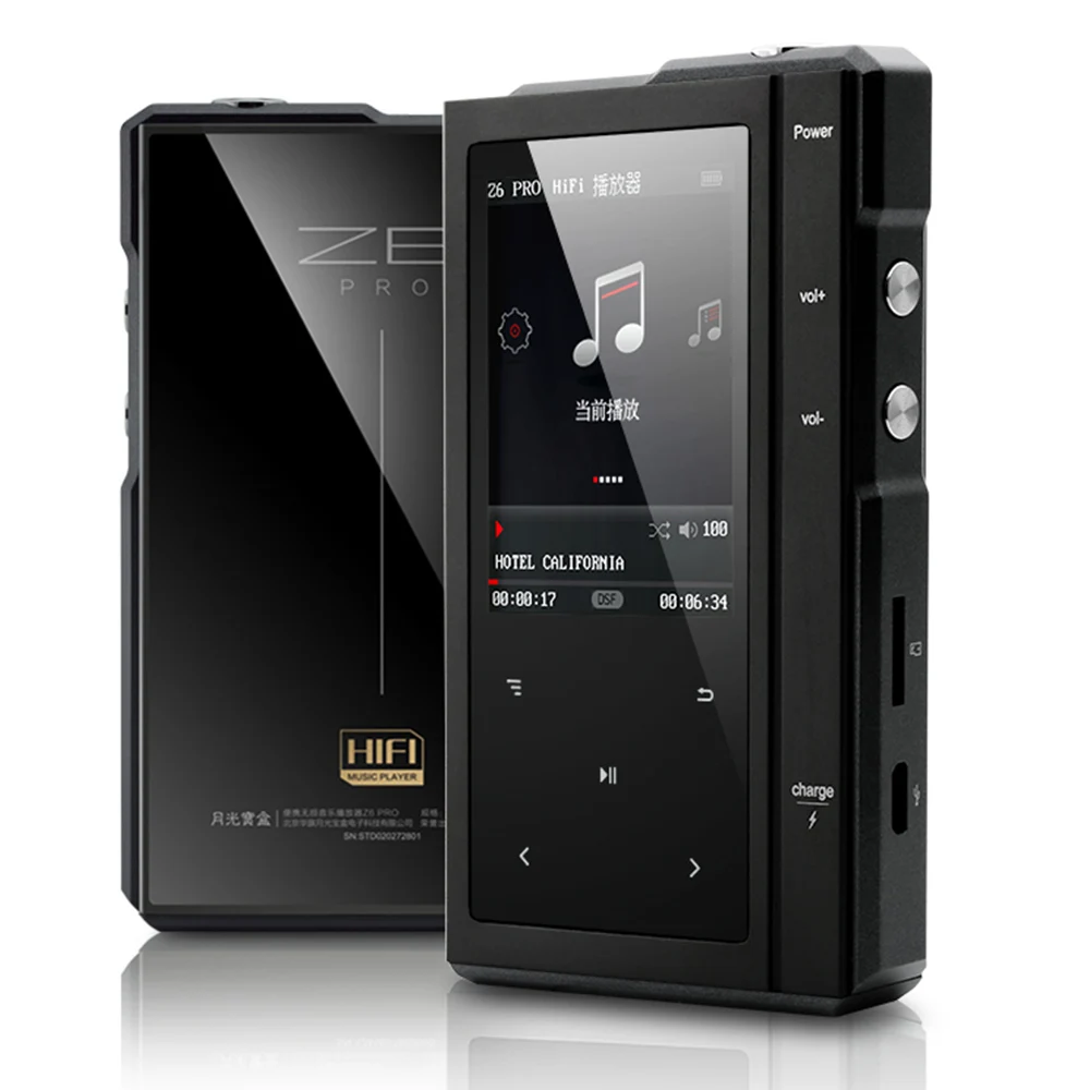 Z6Pro Portable HiFi Music Player MP3 Dual Core Walkman Wireless Bluetooth DSD256 HD Lossless ...