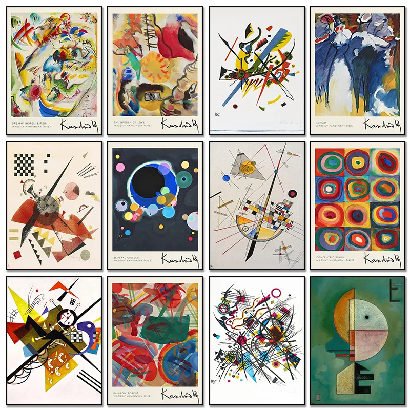 Abstract-Wassily-Kandinsky-Art-Concentric-Rings-Rainbow-Forest-Poster ...