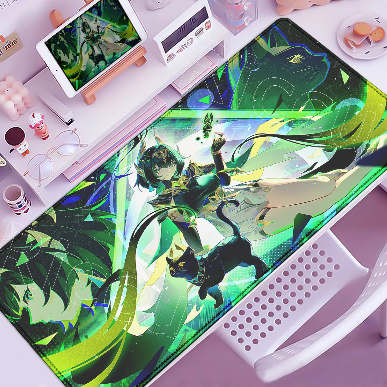 HD Pretty Anime Girl Nefer Desk Mat Genshin Impact Beautiful Mouse Pad ...