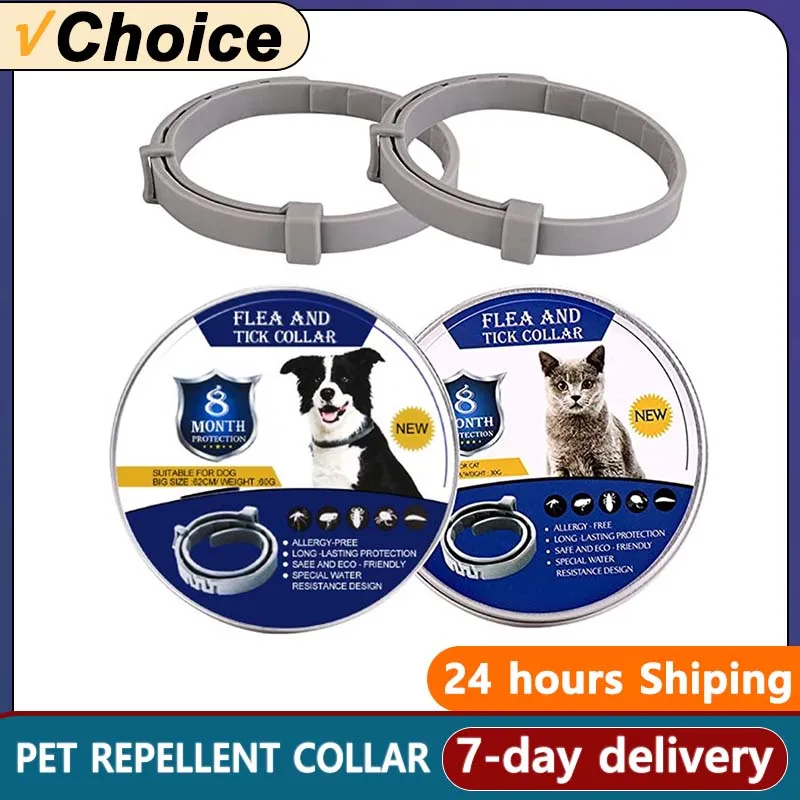 Colar Repelente Retrátil Anti-Flea e Anti-Tick para Pets - Até 8 Meses ...