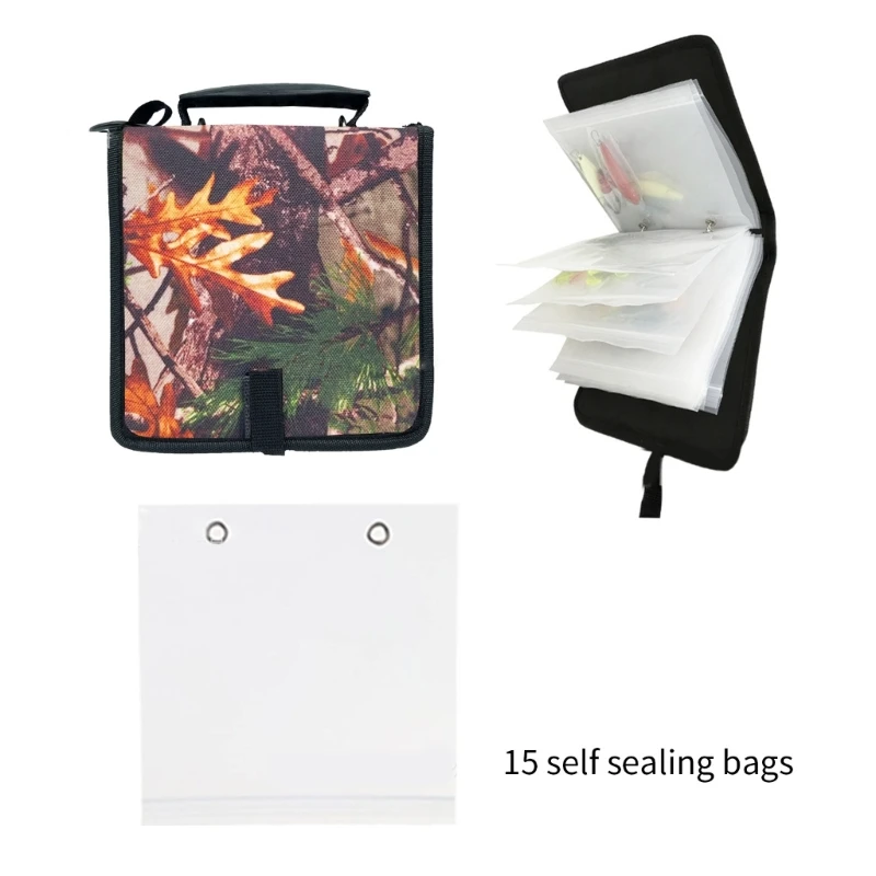 15Pocket-Fishing-Tackle-Binder-Transparent-Leader-Storage-Bag-Sea ...