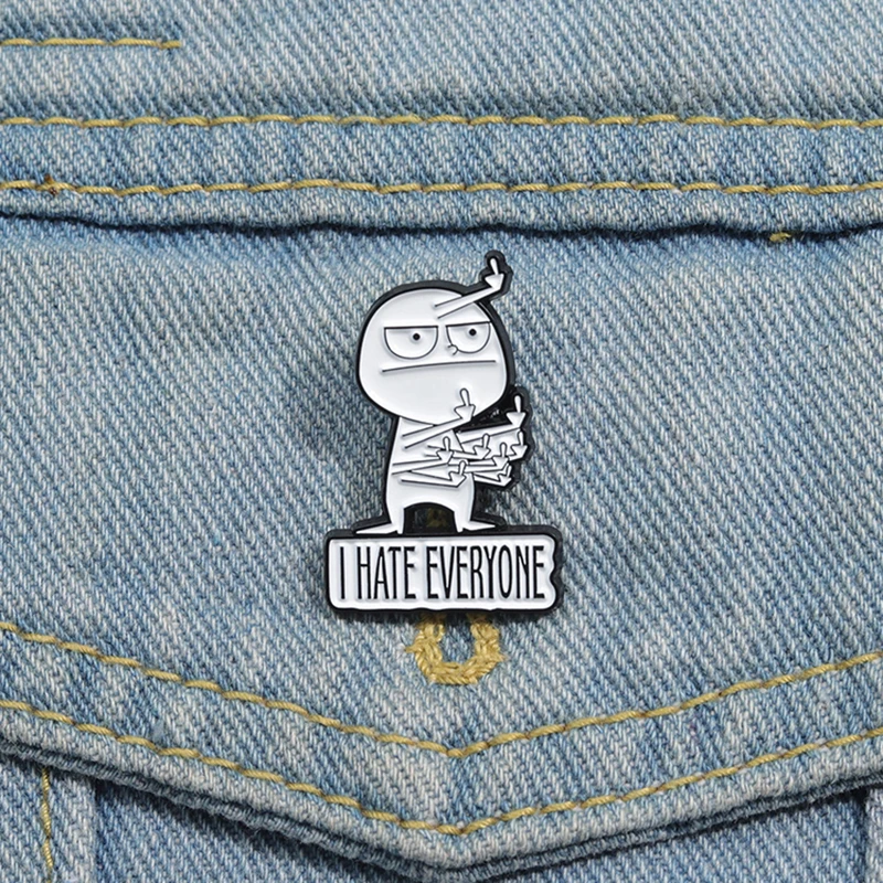 I-Hate-Everyone-Enamel-Pins-Custom-Stickman-Middle-Finger-Brooches ...