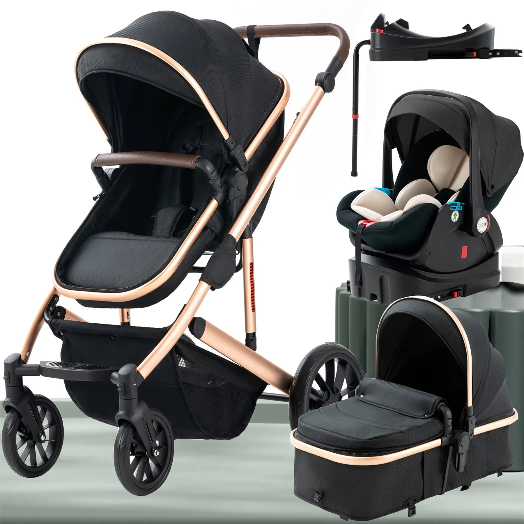 Travel-System-Baby-Stroller-Free-Shipping-Pram-Portable-baby-Carriage ...